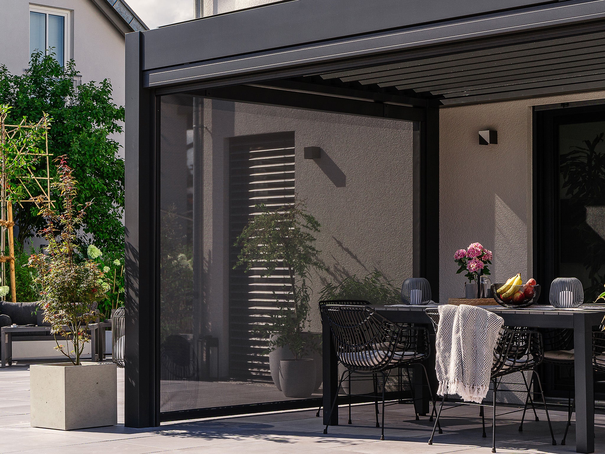 Retractable Pergola Privacy Screen for S3 and S2 | Sun & Bug Protection ...